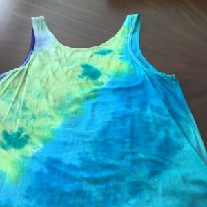 Tops | Womens Tank Painted With Silk Front | Poshmark